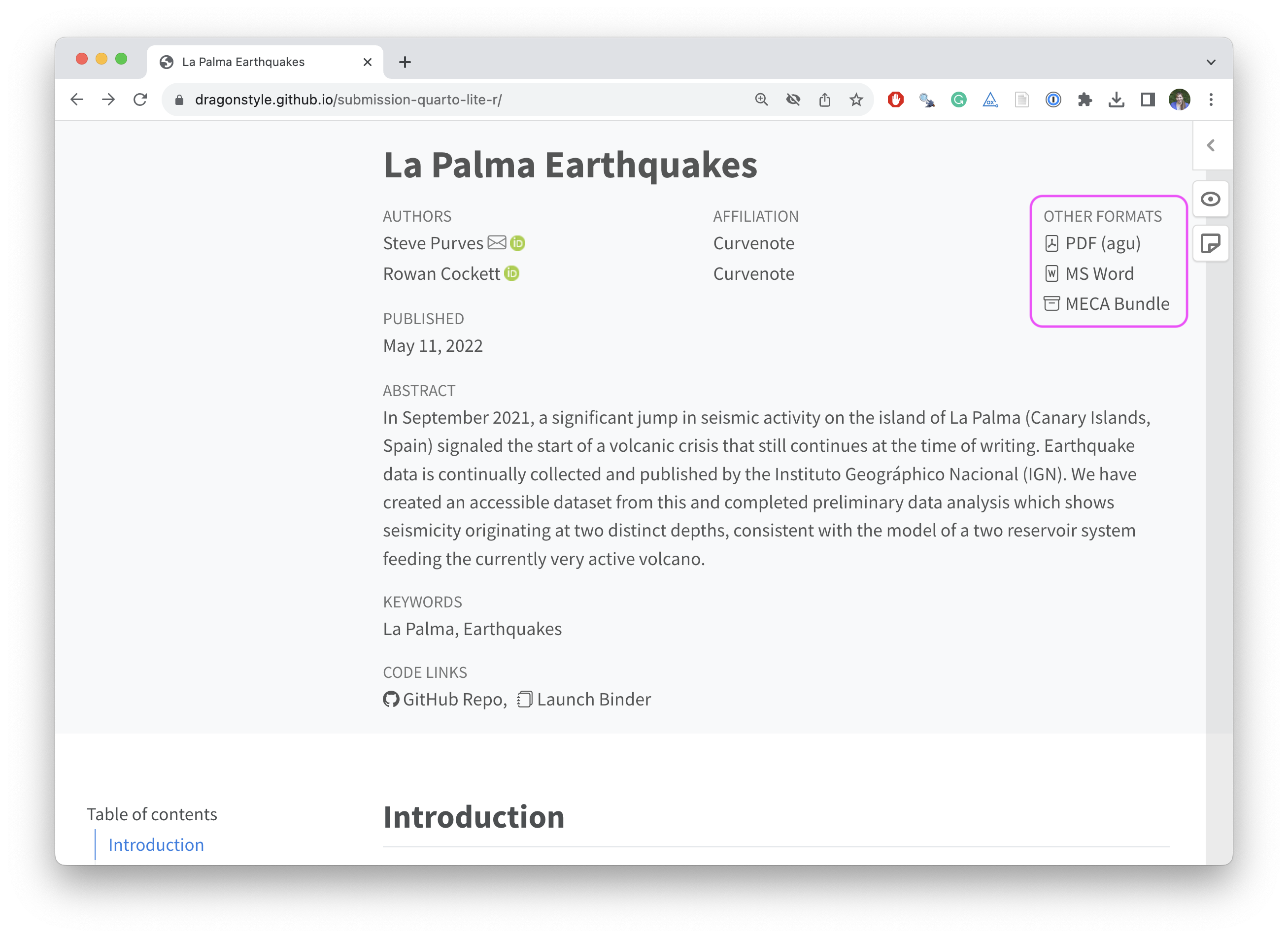 Reproducible Manuscripts with Quarto