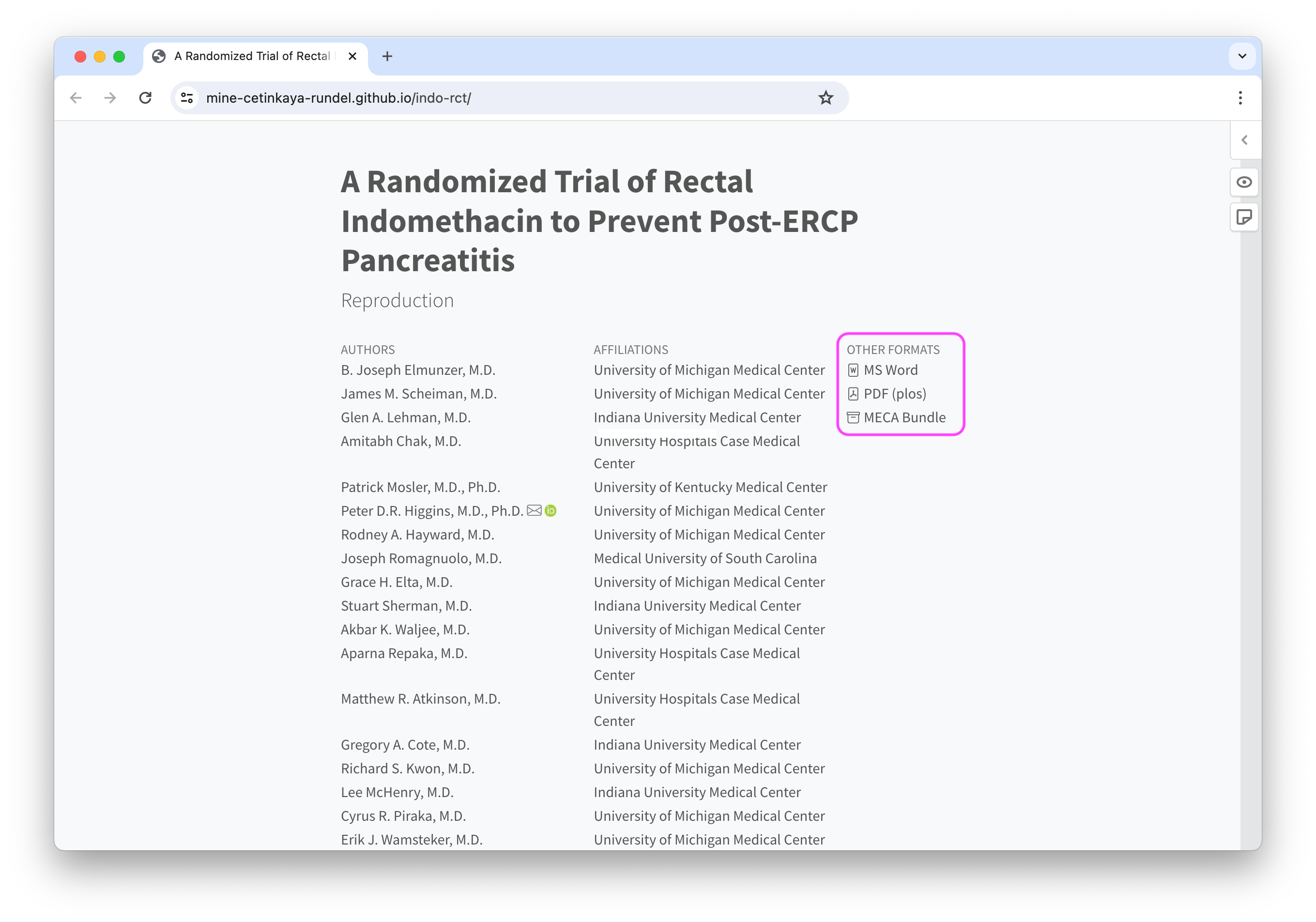 Quarto for Reproducible Medical Manuscripts